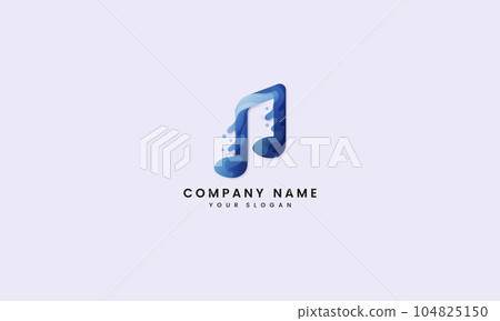 media logo simple blue tone wave sea - Stock Illustration [104825150 ...