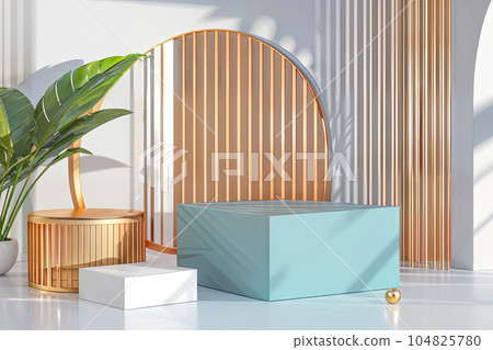 simple 3d rendering merchandise booth background - Stock Illustration ...