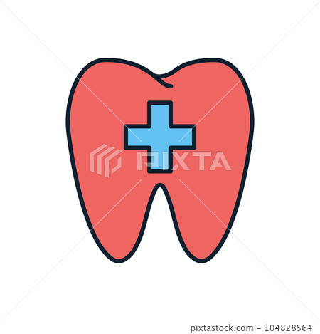 Tooth with Cross Icon - Stock Illustration [104828564] - PIXTA