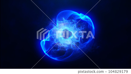 Blue energy sphere with glowing bright... - Stock Illustration ...