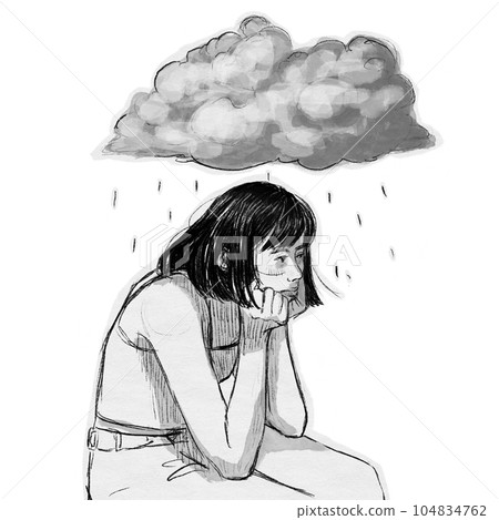 Line drawing art can express the emotions and...-插圖素材 [104834762] - PIXTA圖庫