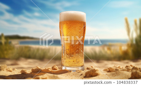A refreshing cold beer, the quintessential... - Stock Illustration ...
