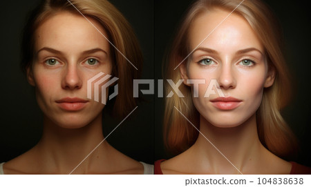 A series of striking before-and-after shots... - Stock Illustration ...