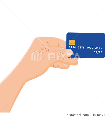 A bank card in a person's hand. - Stock Illustration [104847692] - PIXTA