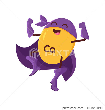 Cartoon calcium superhero micronutrient... - Stock Illustration ...