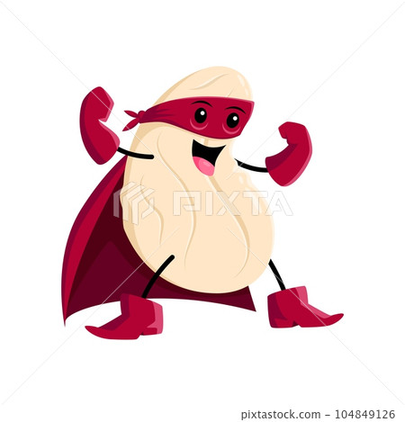 Cartoon cashew nut superhero. Vector confident...-插圖素材 [104849126 ...