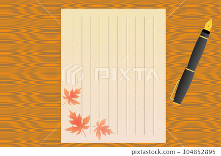 letter paper autumn - Stock Illustration [104852895] - PIXTA