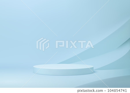 Blue round podium 3d realistic platform or... - Stock Illustration ...