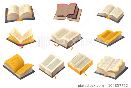set vector illustration of old magic book... - Stock Illustration ...