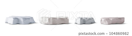 Realistic set of rough stone platforms - Stock Illustration [104860982 ...