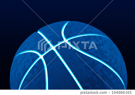 Dark blue basketball ball on black background - Stock Illustration ...