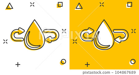 Water drop icon in comic style. Droplet cartoon...-插圖素材 [104867689 ...