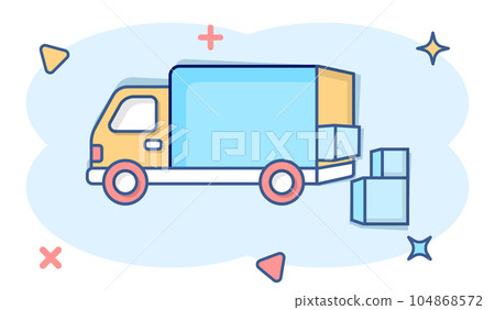 Shipping fast icon in comic style. Delivery... - Stock Illustration ...