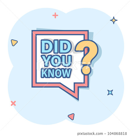 Did you know icon in comic style. Banner... - Stock Illustration ...
