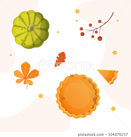 Thanksgiving vector illustration set, pumpkin,...-插圖素材 [104870257 ...