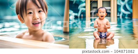 Digital illustrations of Japanese infants and... - Stock Illustration ...