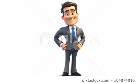 Smiling businessman 3d illustration -...-插圖素材 [104874016] - PIXTA圖庫