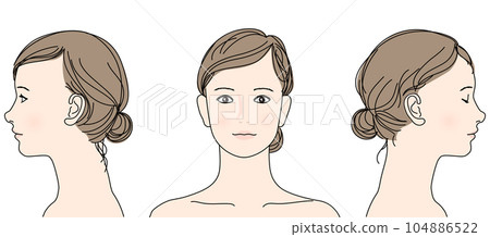 Illustration set of profile and front face-up... - Stock Illustration ...