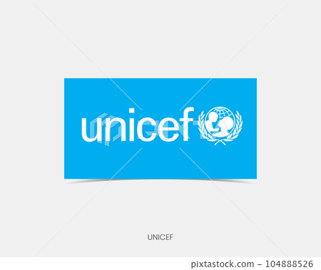 UNICEF Rectangle flag icon with shadow.-插圖素材 [104888526] - PIXTA圖庫