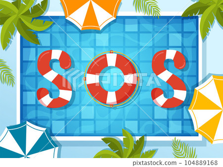 SOS Message Vector Illustration with People Who... - Stock Illustration ...