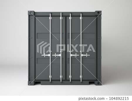 3d rendering of gray container cargo on white... - Stock Illustration ...