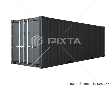 3d rendering of gray container cargo on white... - Stock Illustration ...