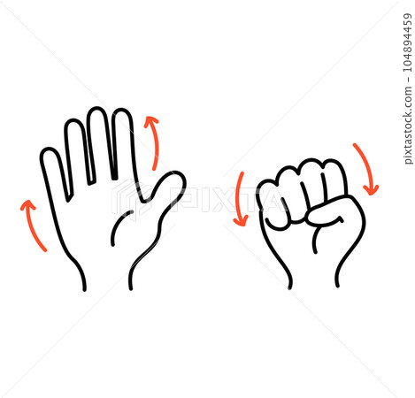 movement of closing and opening hands - Stock Illustration [104894459 ...