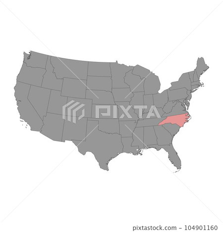 North Carolina state map. Vector illustration. - Stock Illustration ...