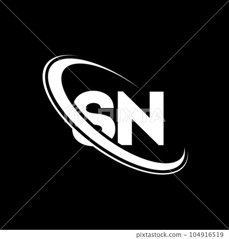 SN logo. S N design. White SN letter. SN/S N... - Stock Illustration ...