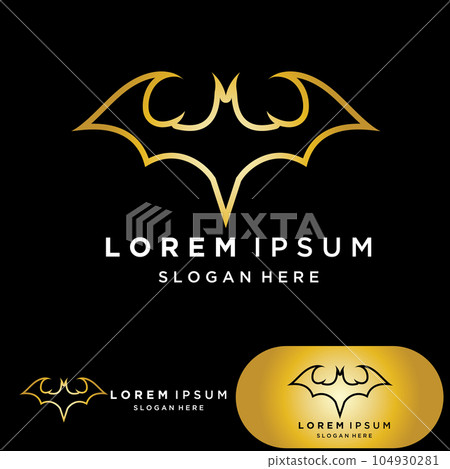 Bat gold vector icon logo template illustration...-插圖素材 [104930281 ...