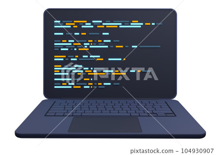 3d laptop and program code development. Web...-插圖素材 [104930907] - PIXTA圖庫