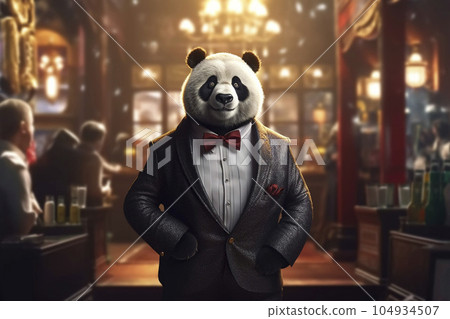 Panda businessman "AI generated image" - Stock Illustration [104934507 ...