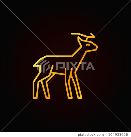 Reindeer yellow vector line icon. Deer linear... - Stock Illustration ...
