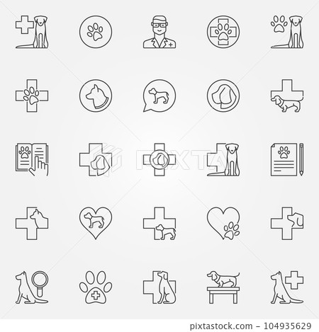 Dog veterinary icons set-插圖素材 [104935629] - PIXTA圖庫