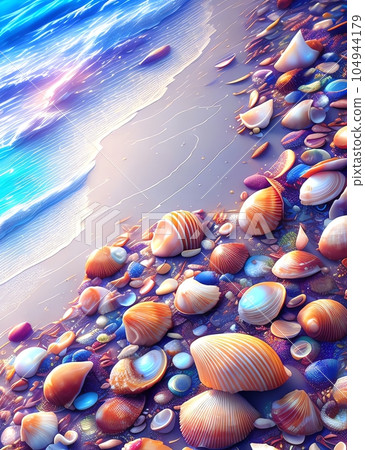 Seashells and beach AI - Stock Illustration [104944179] - PIXTA