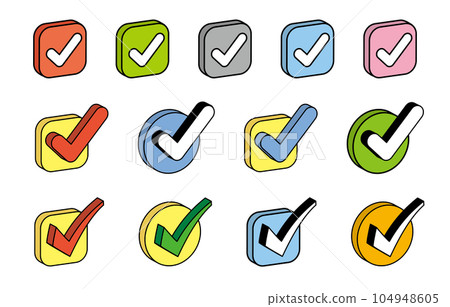 Three-dimensional isometric cute check mark icon - Stock Illustration ...
