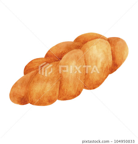 Hand drawn watercolor bun. Isolated on white... - Stock Illustration ...