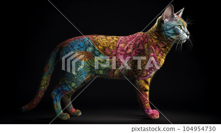 colorful cat - Stock Illustration [104954730] - PIXTA
