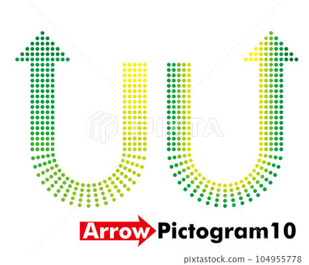 A set of U-shaped graphical arrow pictograms... - Stock Illustration ...