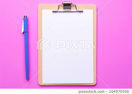 Tablet for writing with paper and pen - Stock Illustration [104970508 ...