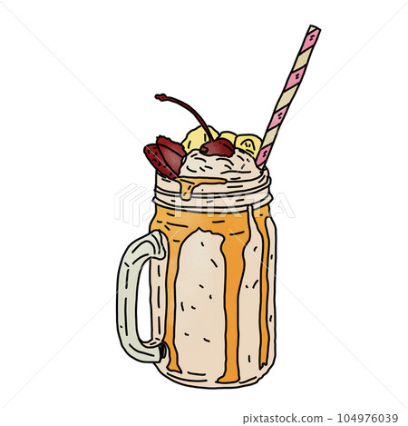 Caramel milkshake - Stock Illustration [104976039] - PIXTA