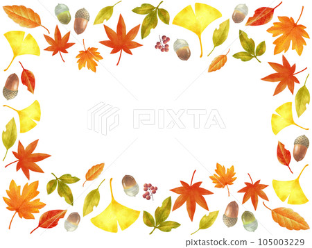 Colored pencil drawing frame material of autumn... - Stock Illustration ...