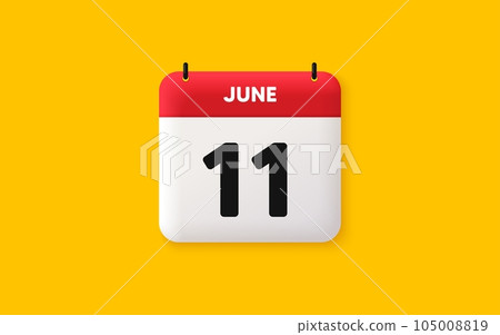 Calendar date 3d icon. 11th day of the month... - Stock Illustration ...