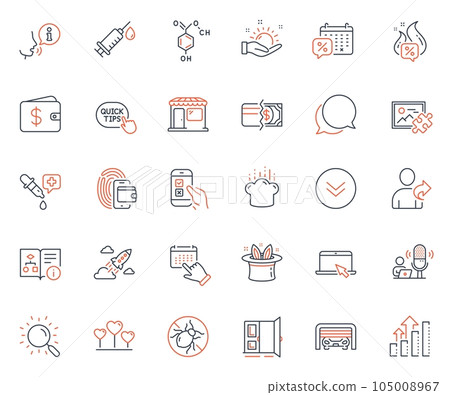 Business icons set. Included icon as Discounts... - Stock Illustration ...