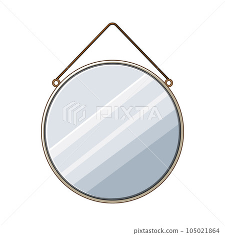 home wall mirror cartoon vector illustration - Stock Illustration ...