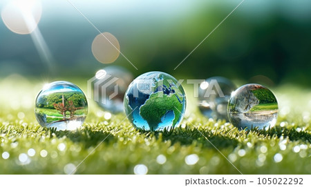 Transparent crystal spheres filled with... - Stock Illustration ...