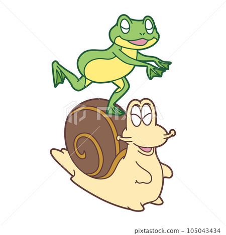 frog and snail color - Stock Illustration [105043434] - PIXTA