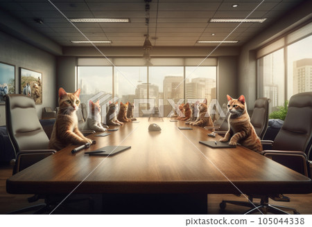 conference room cat - Stock Illustration [105044338] - PIXTA