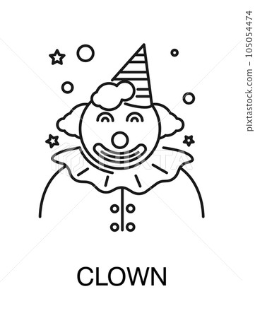 Childish holiday, circus clown isolated outline... - Stock Illustration ...
