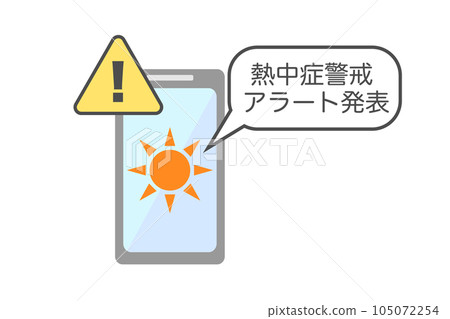 Heat stroke warning alert smartphone notification - Stock Illustration ...